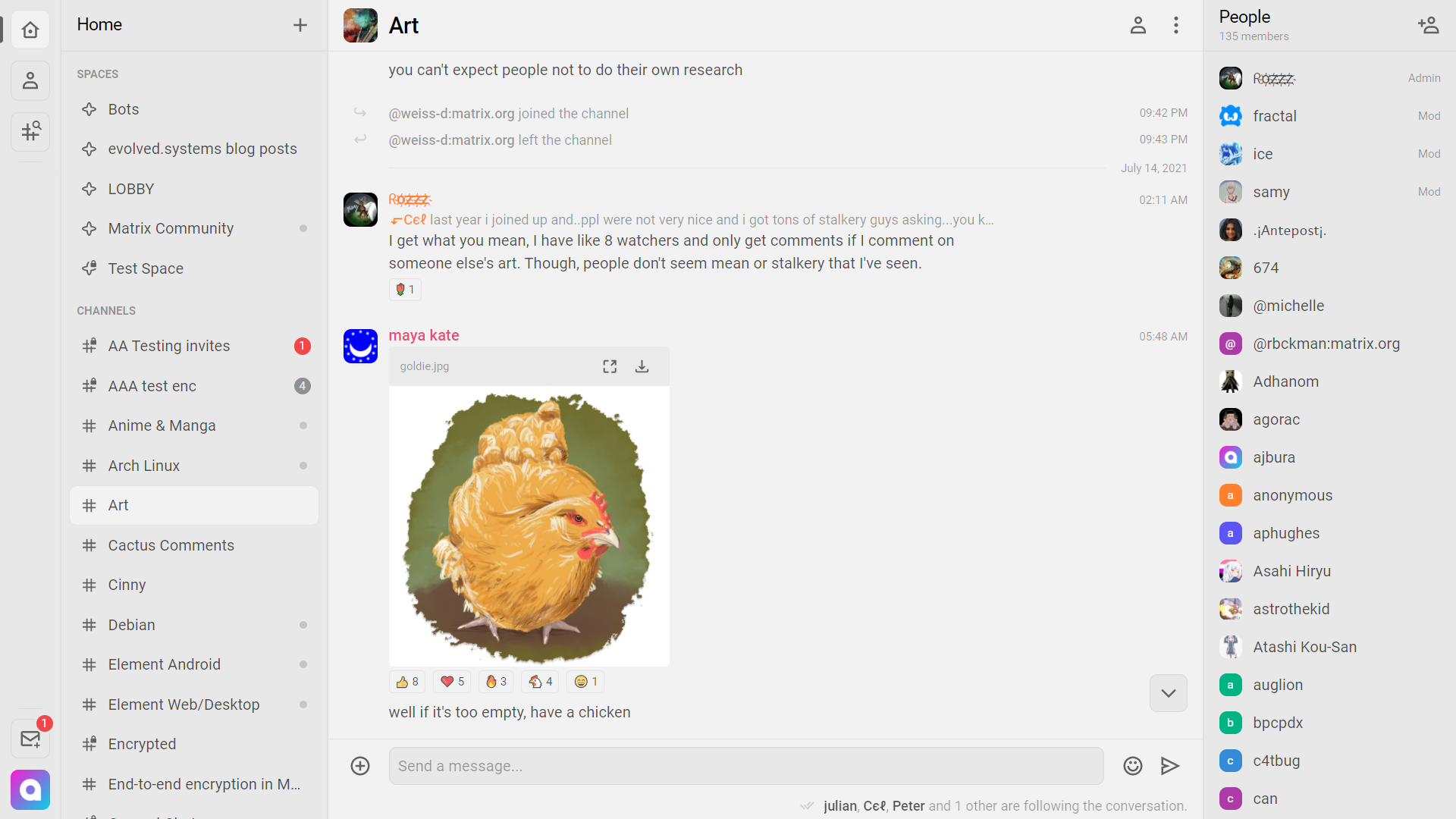 Show HN: A web-based matrix client: Cinny | Hacker News